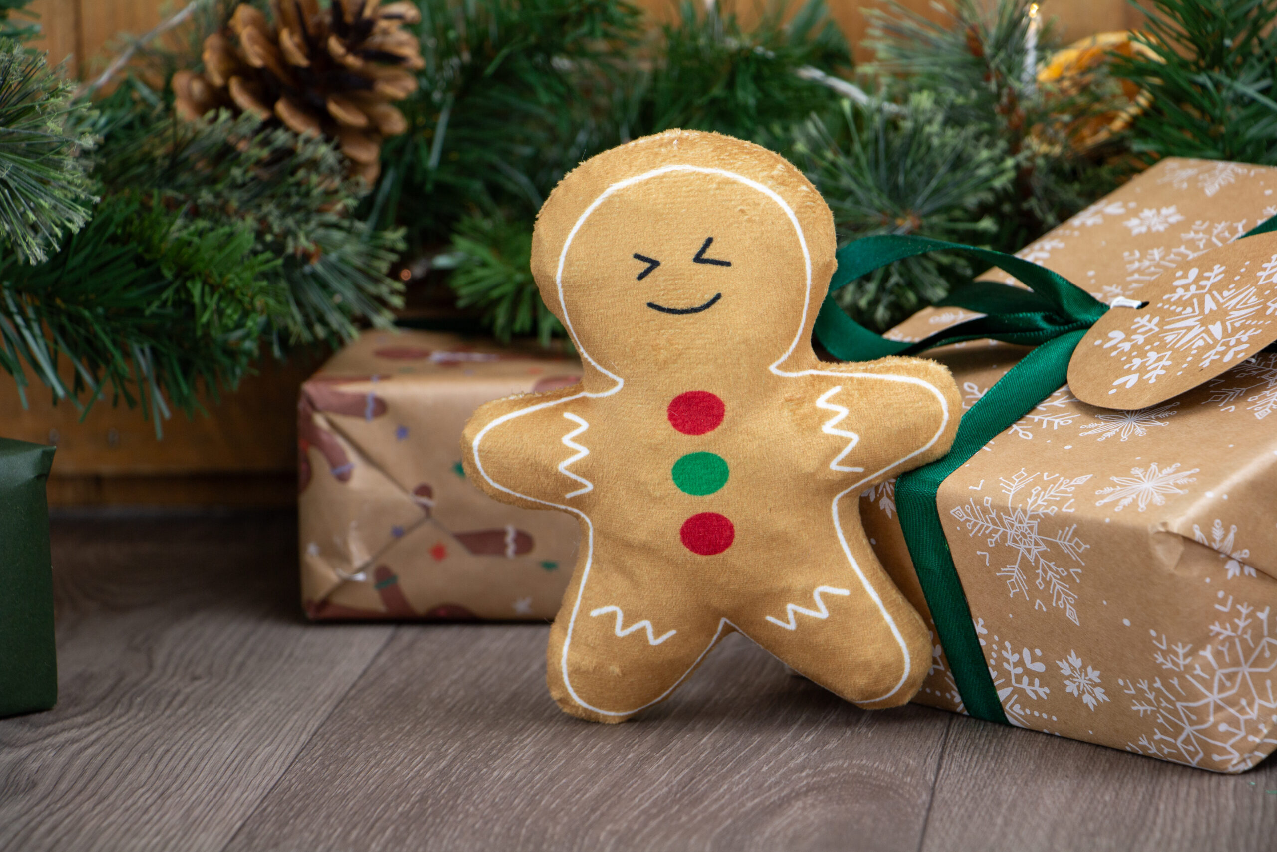 Ancol Georgina Gingerbread Christmas Toy - Toy For Small Dogs